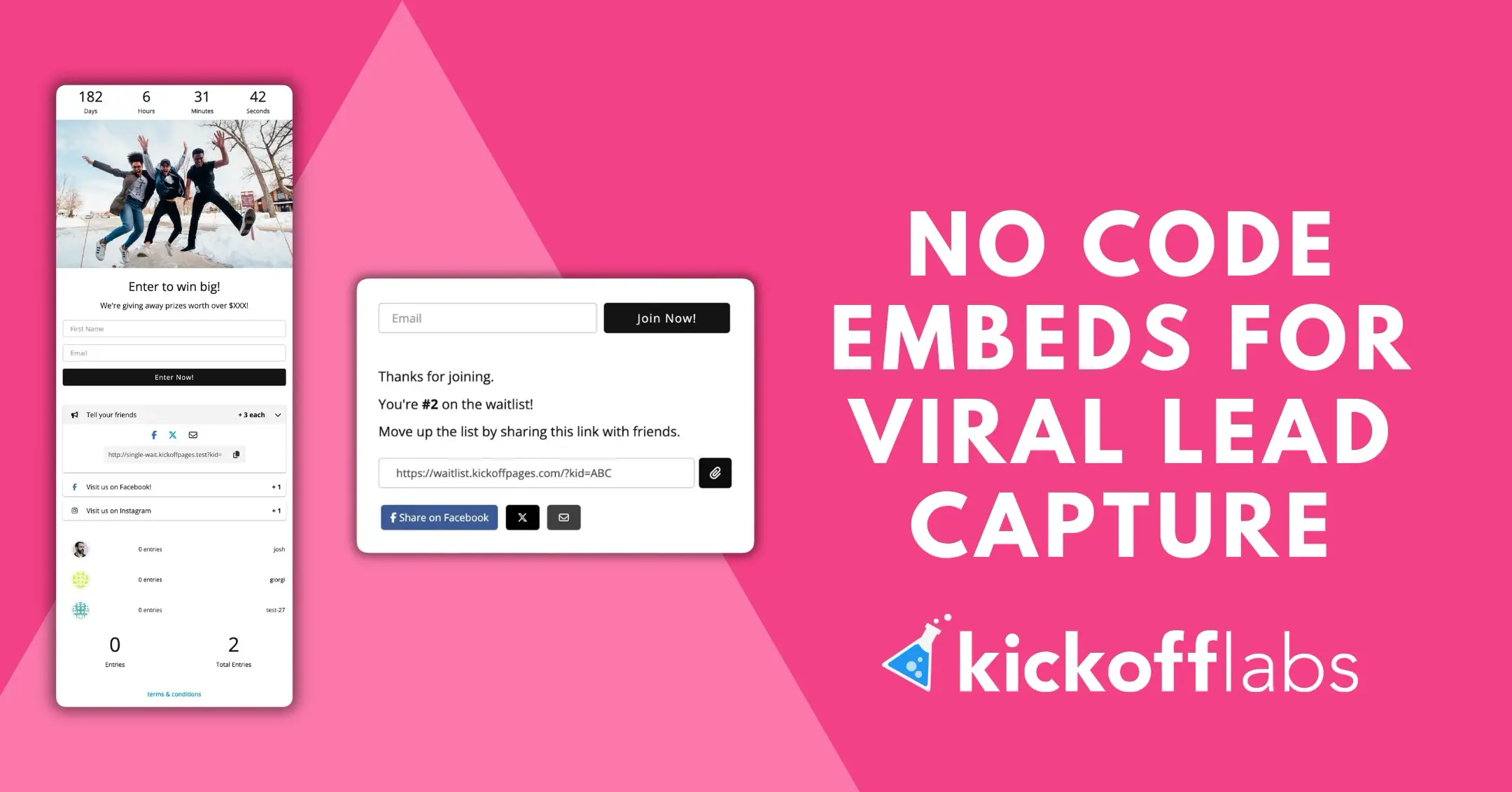 Embedded Campaigns - Use KickoffLabs viral lead capture on any site. | KickoffLabs