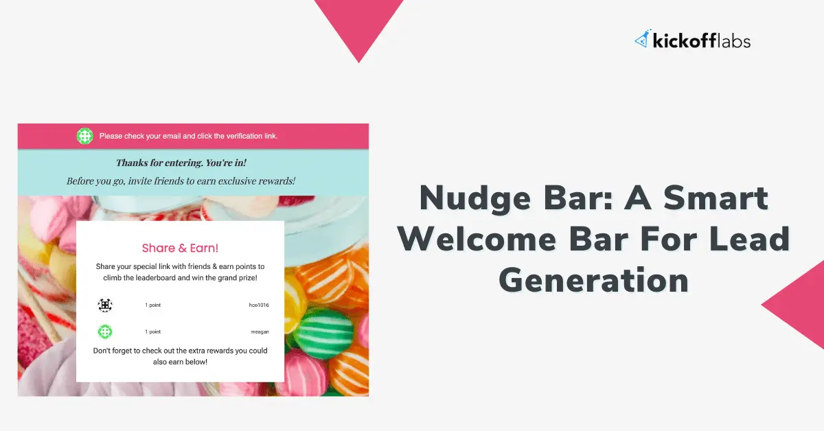 Nudge Bar: Welcome Visitors With Targeted Messages | KickoffLabs